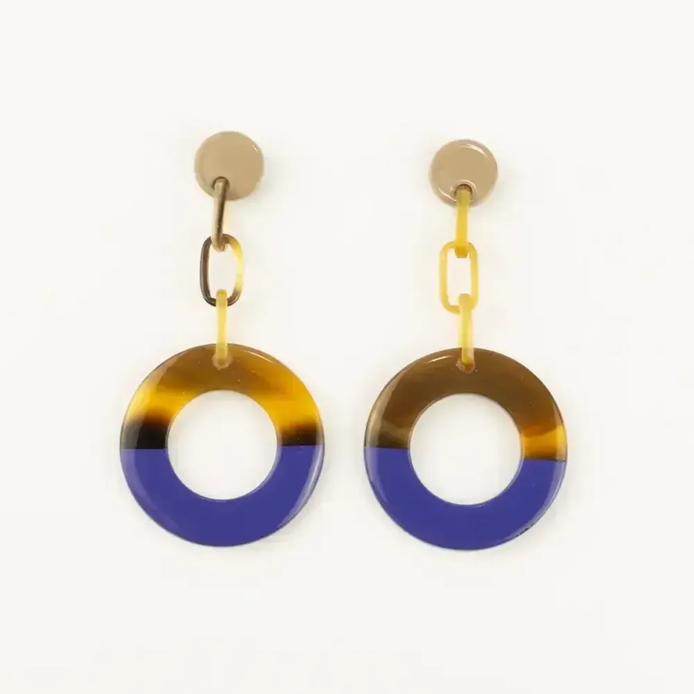 Boucles d'oreilles anneau large en corne blonde - Bijoux - L ...