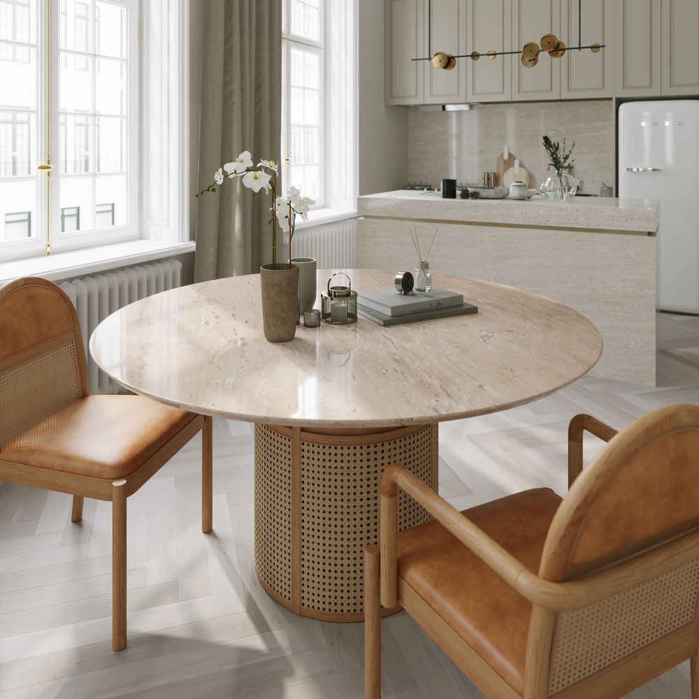 Dining table - Siena - Desks - ALT.O BY COMMUNE - Marble - Rattan | MOM