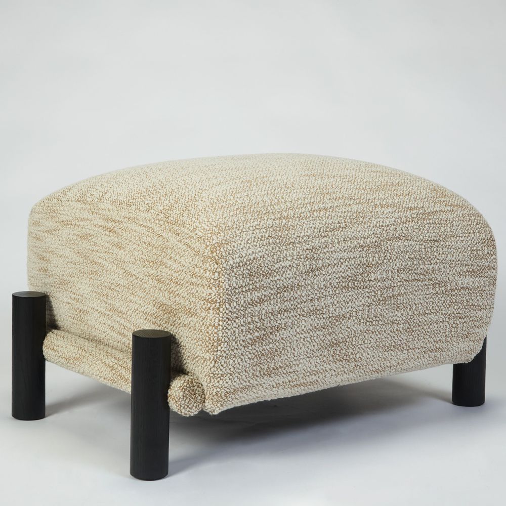 Ginga XL Footstool in Solid Sand Brushed Black Oak - Stools - DUISTT - Wood | MOM