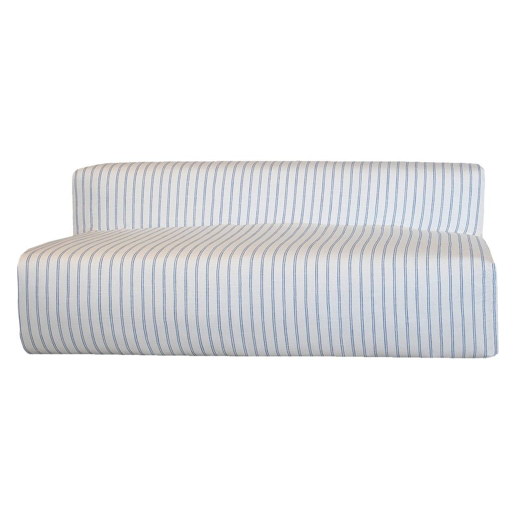 Modular bench sofa - Removable 3-seater cover - Striped linen - Lawn ...