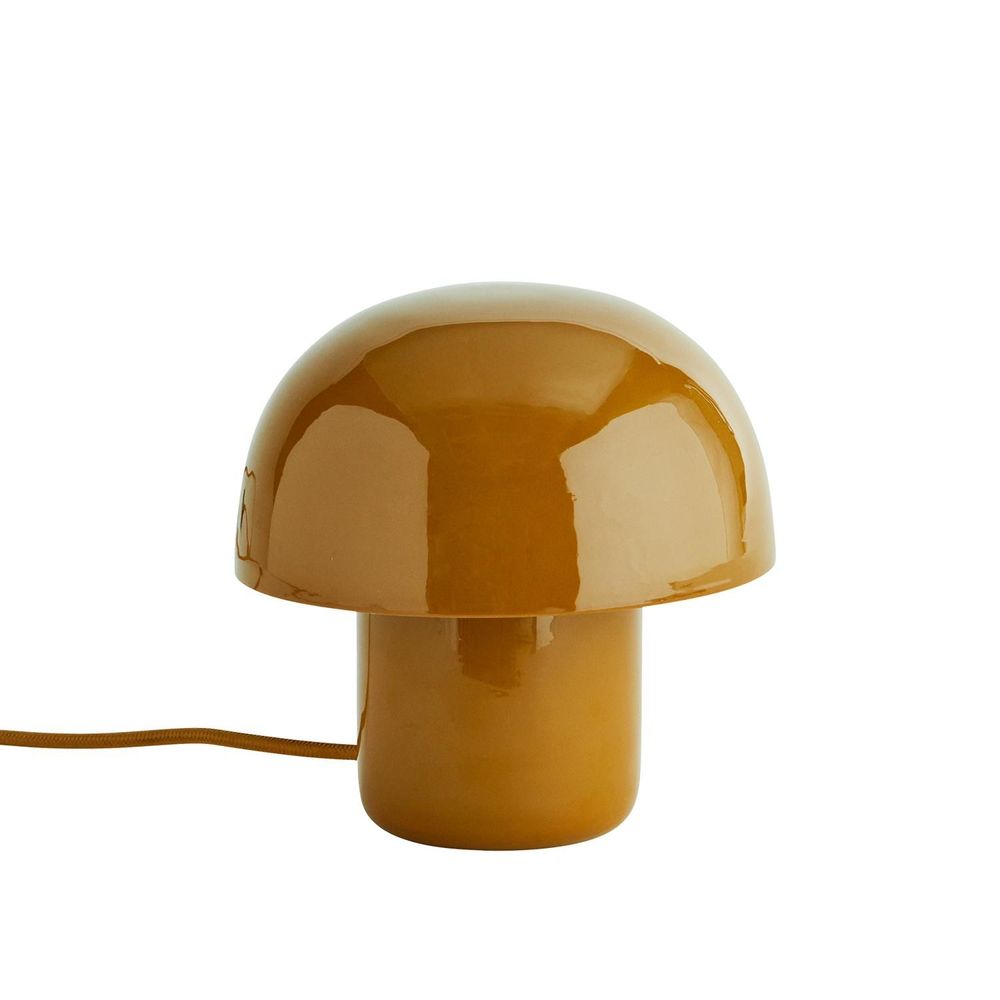 Enamel table lamp, dark mustard - Desk lamps - MADAM STOLTZ - Iron | MOM