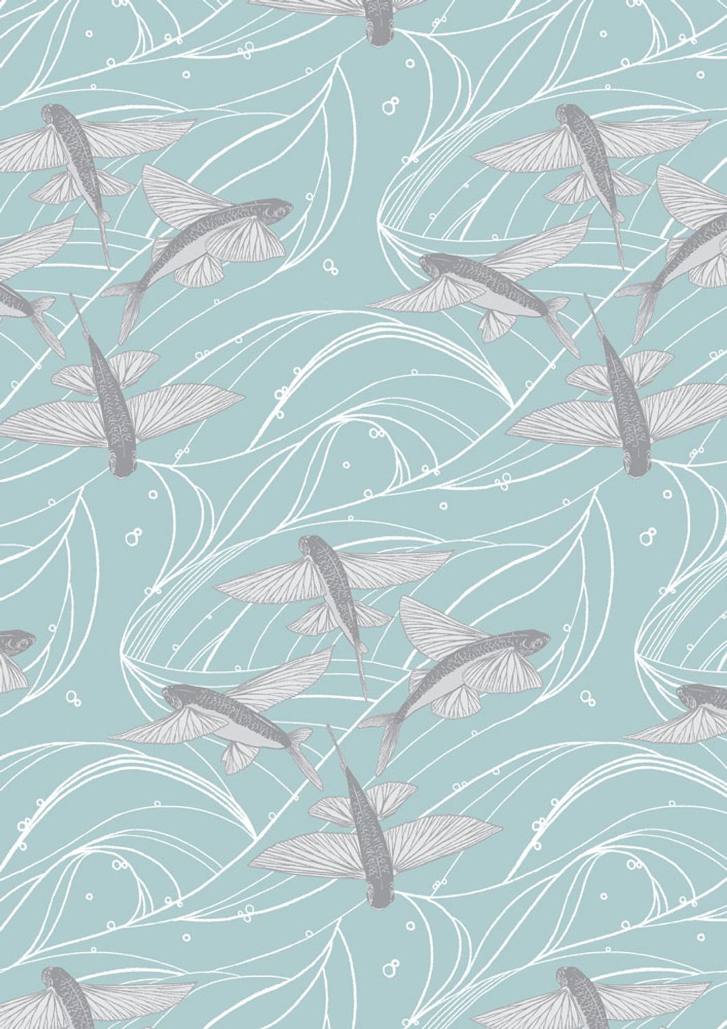Tobiuo (Flying fishes) - wallpaper, lampshades and cushions. - Cushions ...
