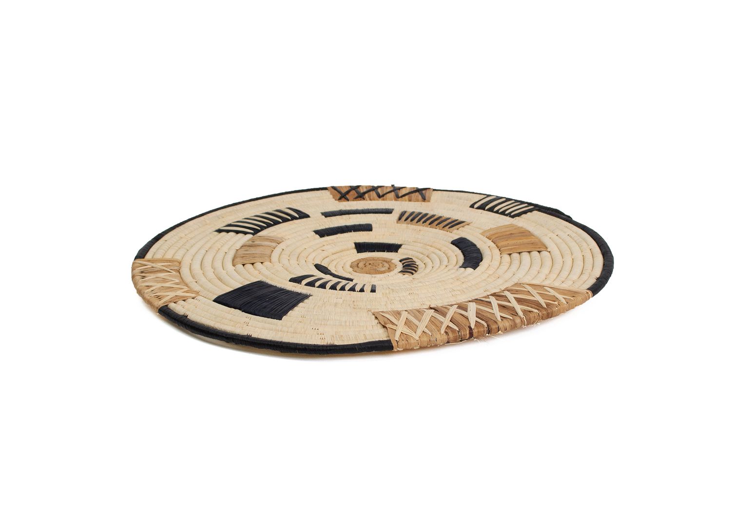 17" Medium Banded Banana Bark Woven Wall Art Plate - Other wall ...