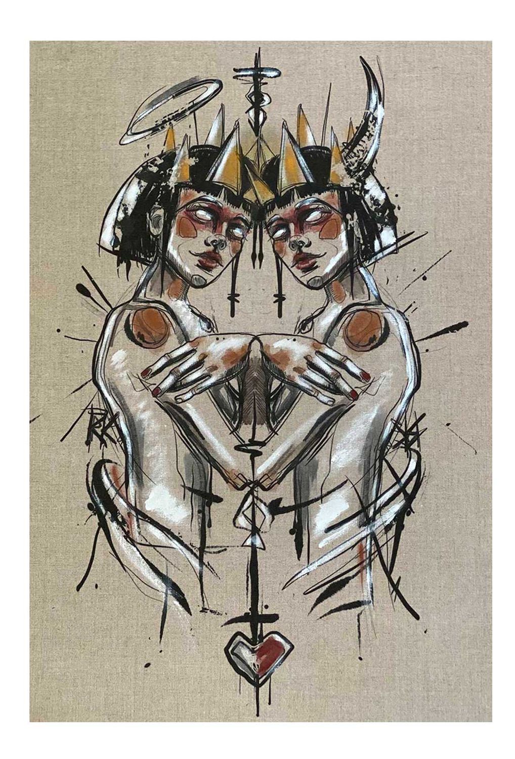 TABLEAU- LE COMBAT INTÉRIEUR - Tableaux - OKTOKOST - Lin | MOM