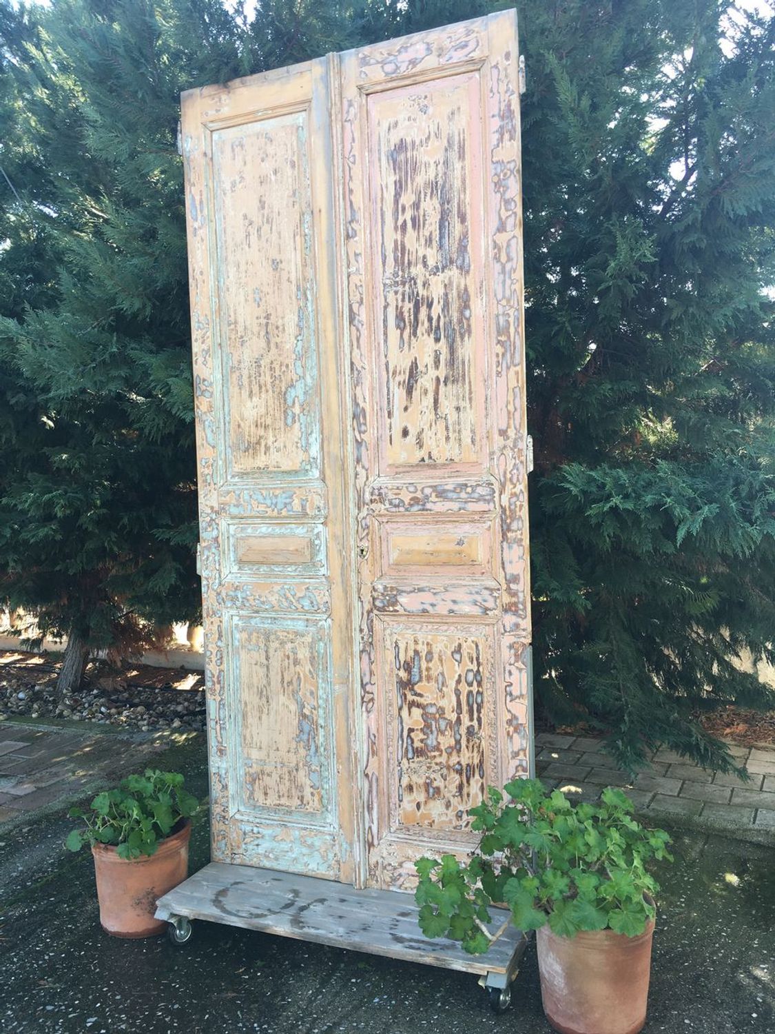 Folding screen wheeled, greek old doors with panels from the previous ...