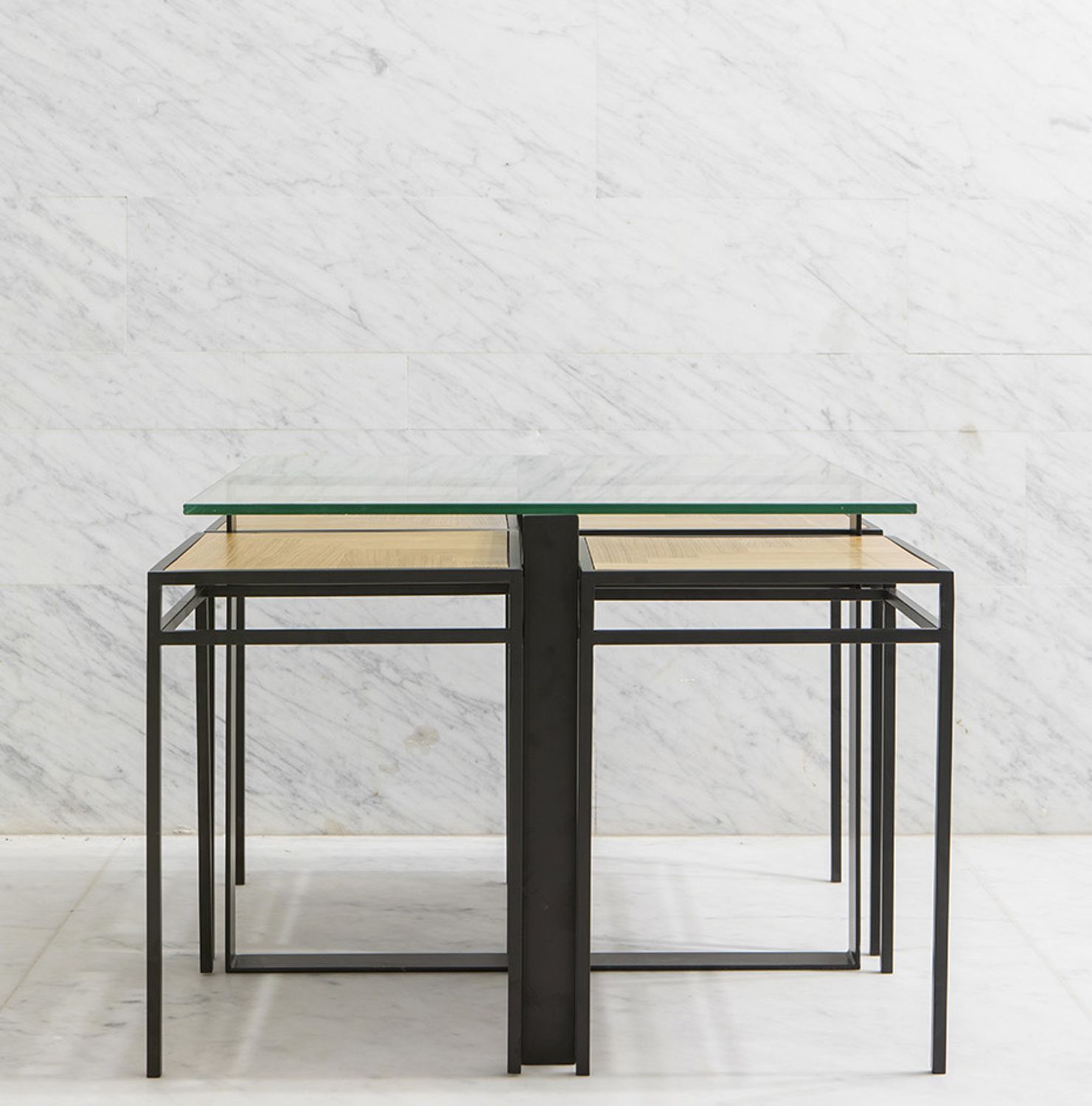 TVLN01/PULL-OUT TABLES. - Tables for hotels - 1% DESIGN - Glass - Steel ...