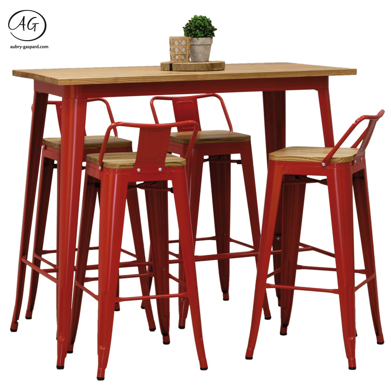 Industrial high table - Other tables - AUBRY GASPARD - Wood - Metal | MOM