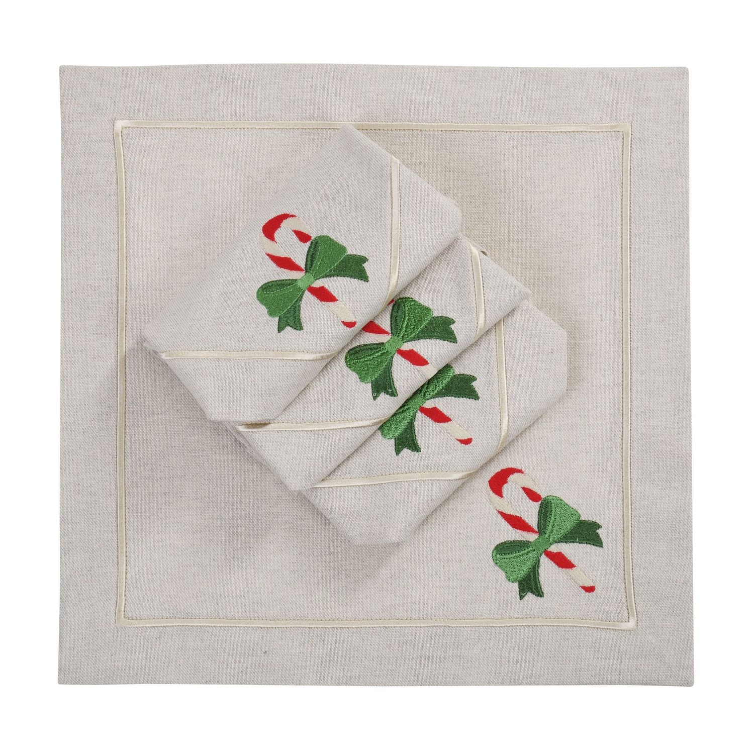 Embroidered Napkins Candy Cane Mirha - 4 pieces - Table linen ...